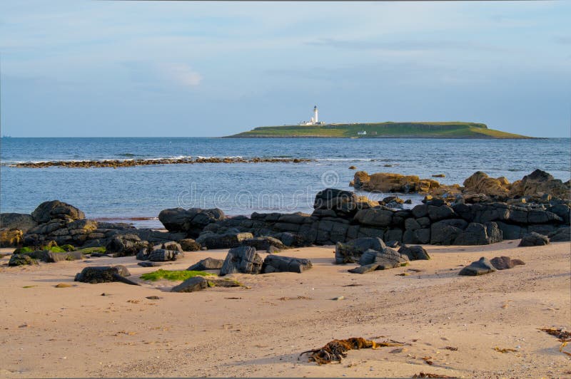 Pladda Island and Lighthouse Stock Photo - Image of coast, lighthouse ...