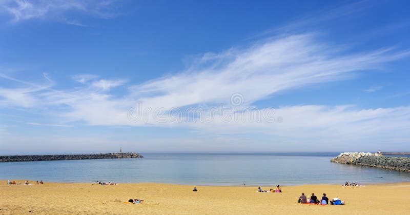 Plage D'Anglet Dans La Côte Basque Image stock - Image du basque ...