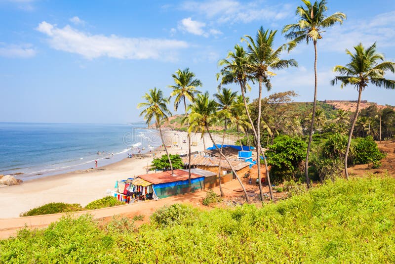 La plage de la Goa-Inde. image stock. Image du sable, course - 5393913