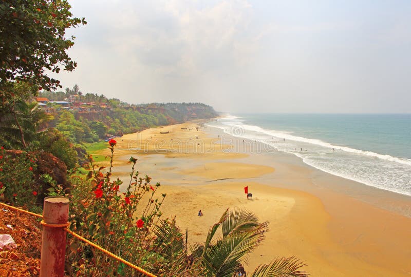 Plage Noire Varkala Inde Du Sud Photo stock - Image du route, océan ...