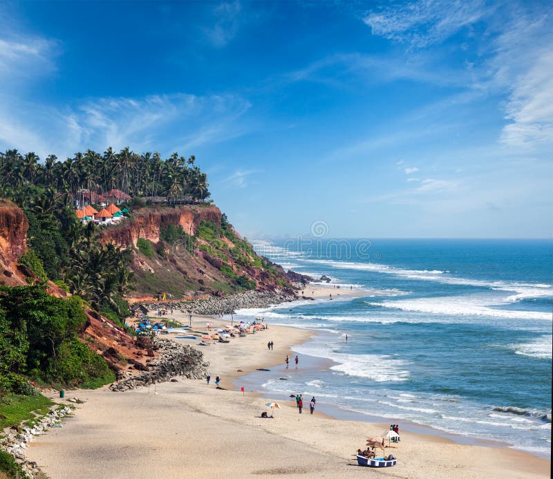 Plage De Varkala, Kerala, Inde Image stock - Image du asie, sable: 39958365