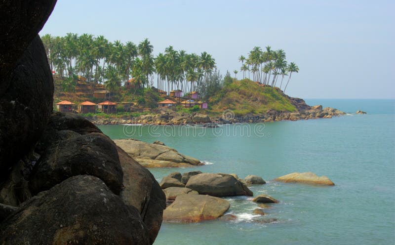 Plage Tropicale De Palolem, Goa, Inde Image stock - Image du serein ...