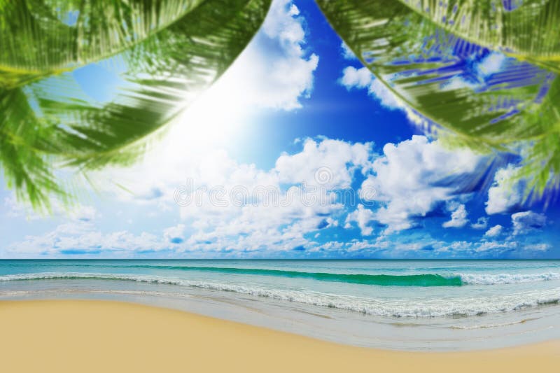 Plage Tropicale Ensoleillée Sur L'île Photo stock - Image du océan ...