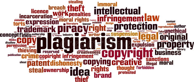 Plagiarism word cloud stock vector. Illustration of theft - 279863147