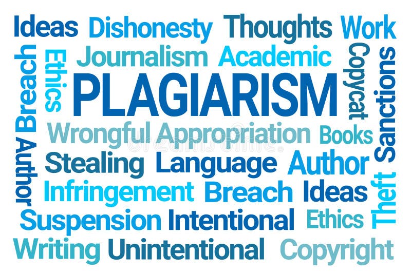 Plagiarism Word Cloud stock illustration. Illustration of intentional ...