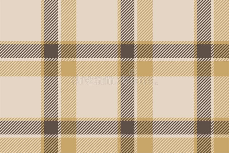 Plaid Background, Check Seamless Pattern in Beige. Vector Fabric ...