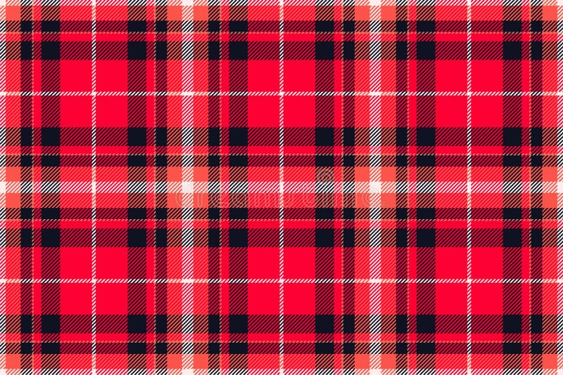 Plaid Background, Check Seamless Pattern in Red. Vector Fabric Texture ...