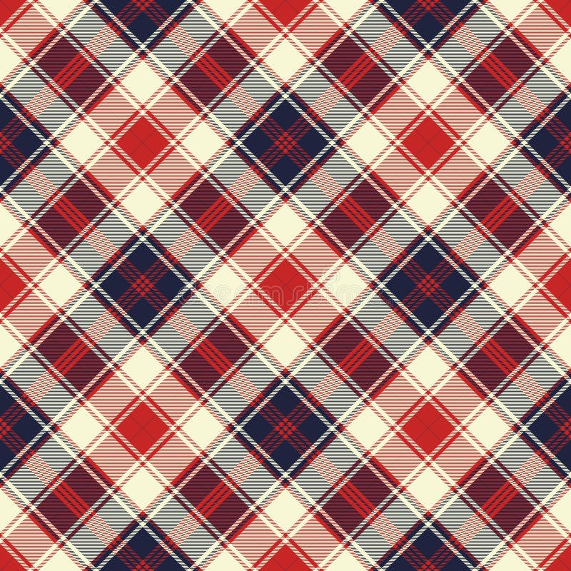 Plaid Check Diagonal Fabric Texture Seamless Pattern Stock Vector ...