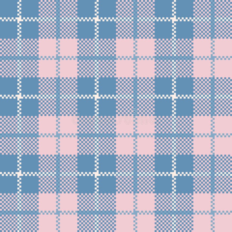 Plaid Check Seamless Patten Vector Tartan Pink And Gray Plaid Textured