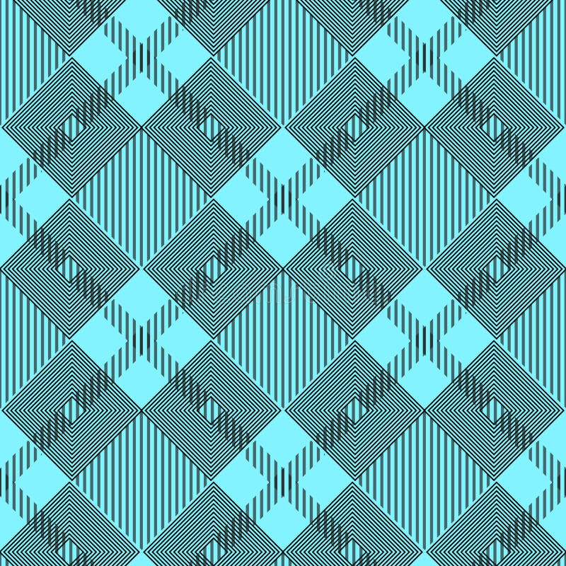 Plaid Checkered Tartan Seamless Pattern in Black and Blue Colors ...