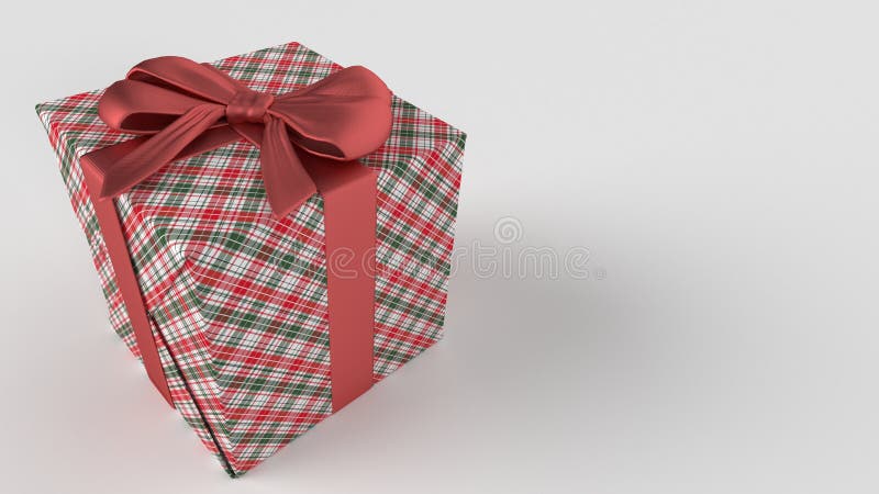 Plaid christmas gift box stock illustration. Illustration of december ...