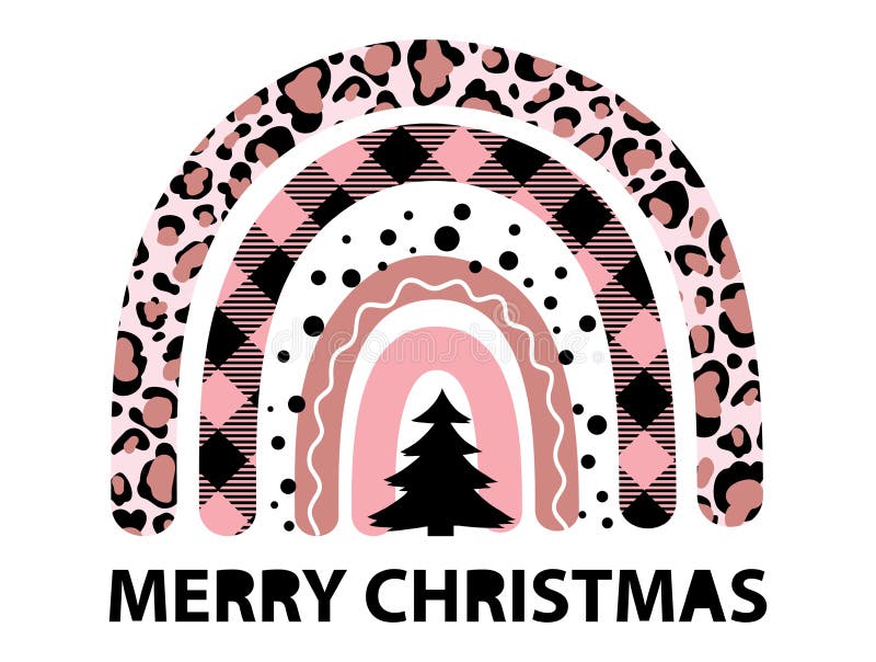 Plaid Christmas Tree Rainbow Winter Leopard Vector Stock Vector ...