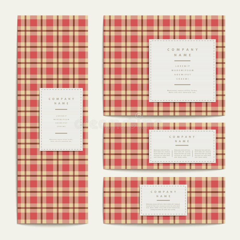 Plaid Design Banners Set in Red Stock Vector - Illustration of elegance ...