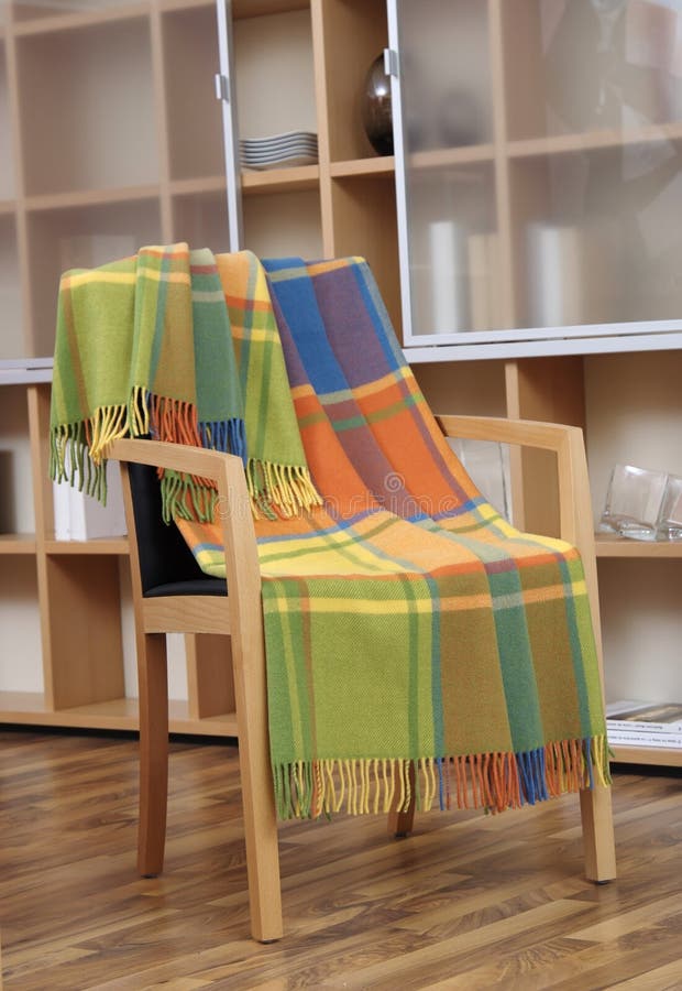 Plaid Draped Over A Chair Picture. Image: 7744076