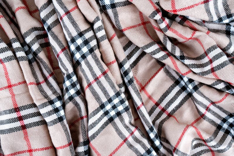 Plaid Fabric Background Close Up Stock Photo - Image of plaid, folds ...