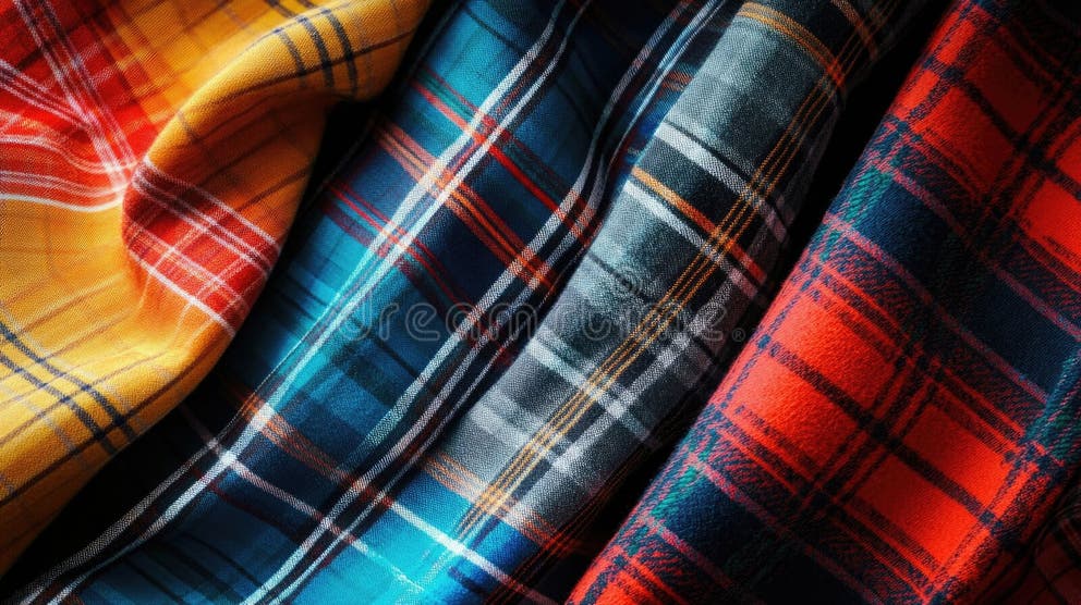 Plaid Fabric Close-Up stock image. Image of trellis - 378147961