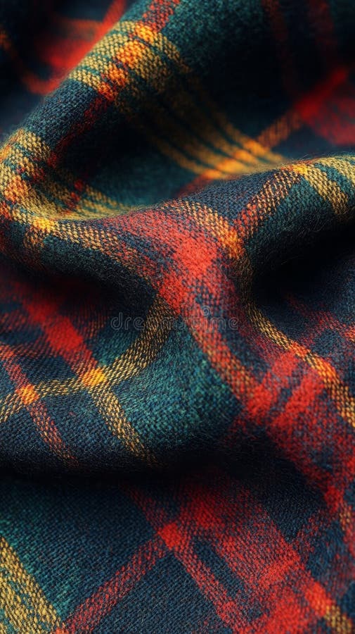 Plaid Fabric with Green, Red, and Yellow Tartan Pattern. Tartan Day ...