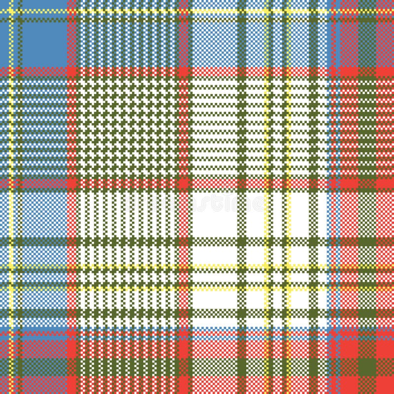 Plaid Fabric Texture Square Pixels Shirt Seamless Pattern Stock Vector ...