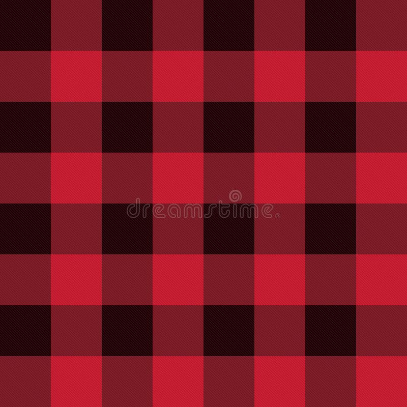 Plaid Flannel Pattern, Black and Red Checkered Seamless Repeatable ...