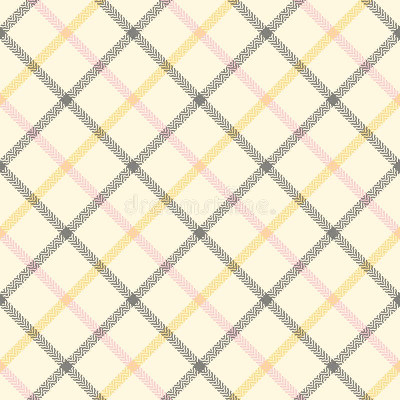 Plaid Pattern Herringbone Windowpane in Soft Grey, Yellow, Pink, Beige ...