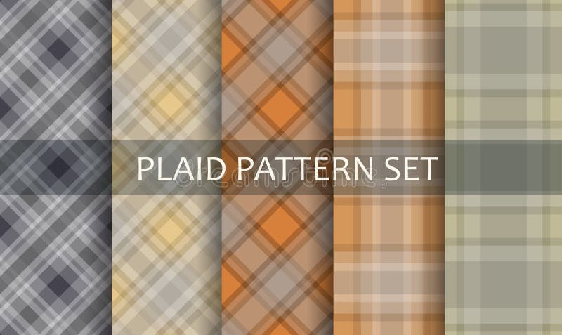 Plaid Patterns. Vector Set. Stock Vector - Illustration of color, brown ...