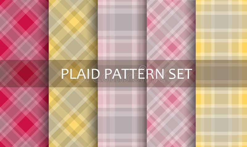 Plaid Patterns. Vector Set. Stock Vector - Illustration of tile, stripe ...