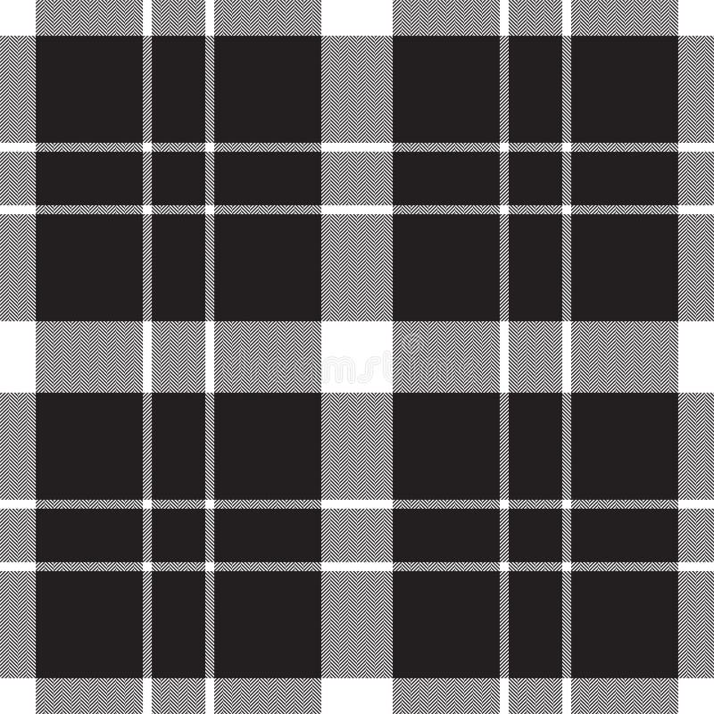 Plaid Seamless Pattern in Black White. Check Fabric Texture. Vector ...