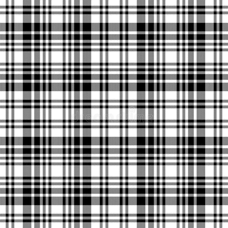 Plaid Seamless Pattern in Black White. Check Fabric Texture. Vector ...