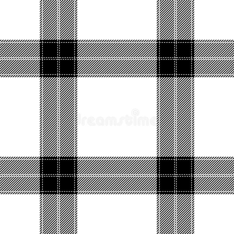 Plaid Seamless Pattern in Black White. Check Fabric Texture. Vector ...
