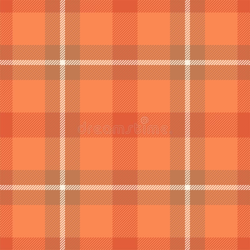 Plaid Seamless Pattern in Orange. Check Fabric Texture Stock Vector ...