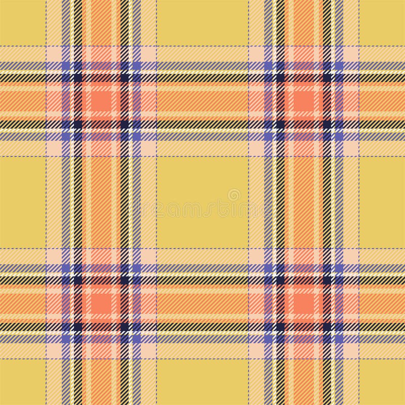 Plaid Seamless Pattern in Orange. Check Fabric Texture Stock Vector ...