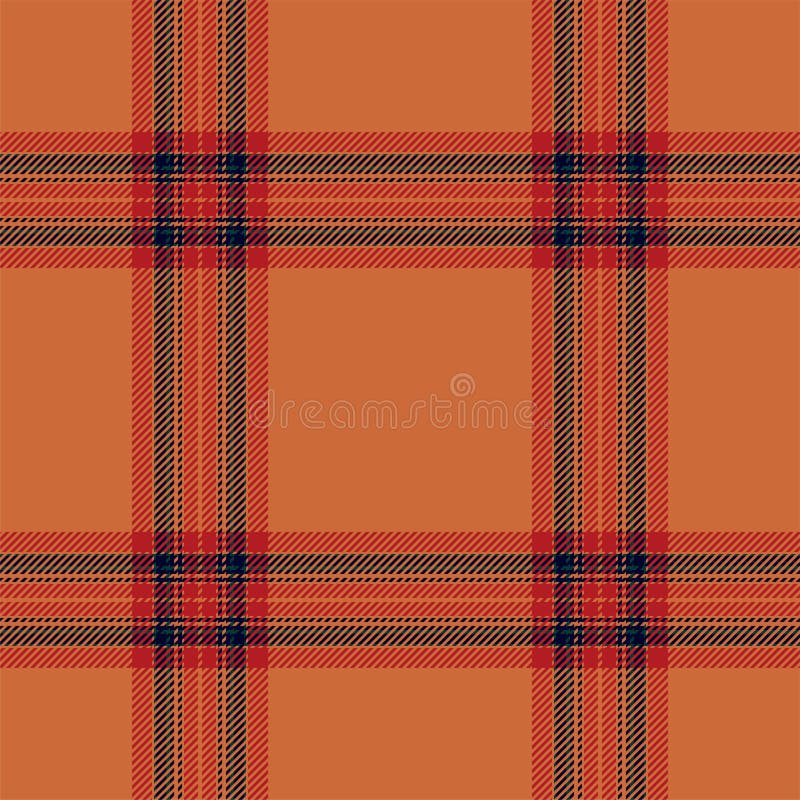 Plaid Seamless Pattern in Orange. Check Fabric Texture Stock Vector ...