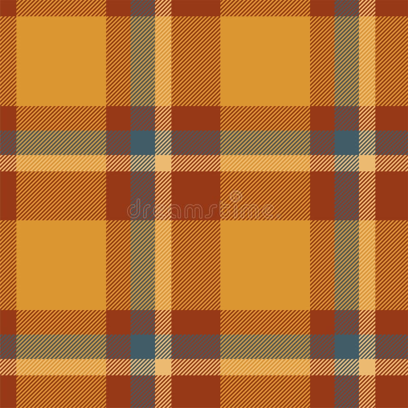 Plaid Seamless Pattern in Orange. Check Fabric Texture Stock Vector ...