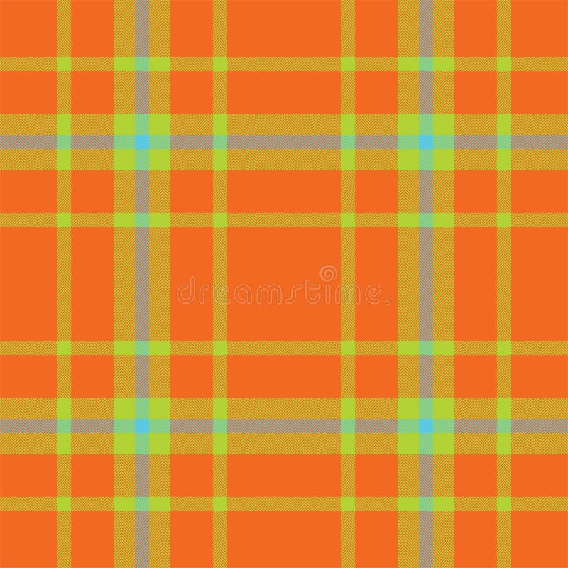 Plaid Seamless Pattern in Orange. Check Fabric Texture Stock Vector ...