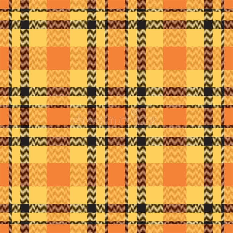 Plaid Seamless Pattern in Orange. Check Fabric Texture Stock Vector ...