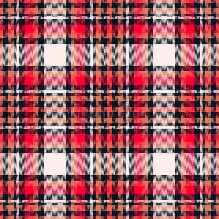 Plaid Seamless Pattern in Red. Check Fabric Texture Stock Vector ...