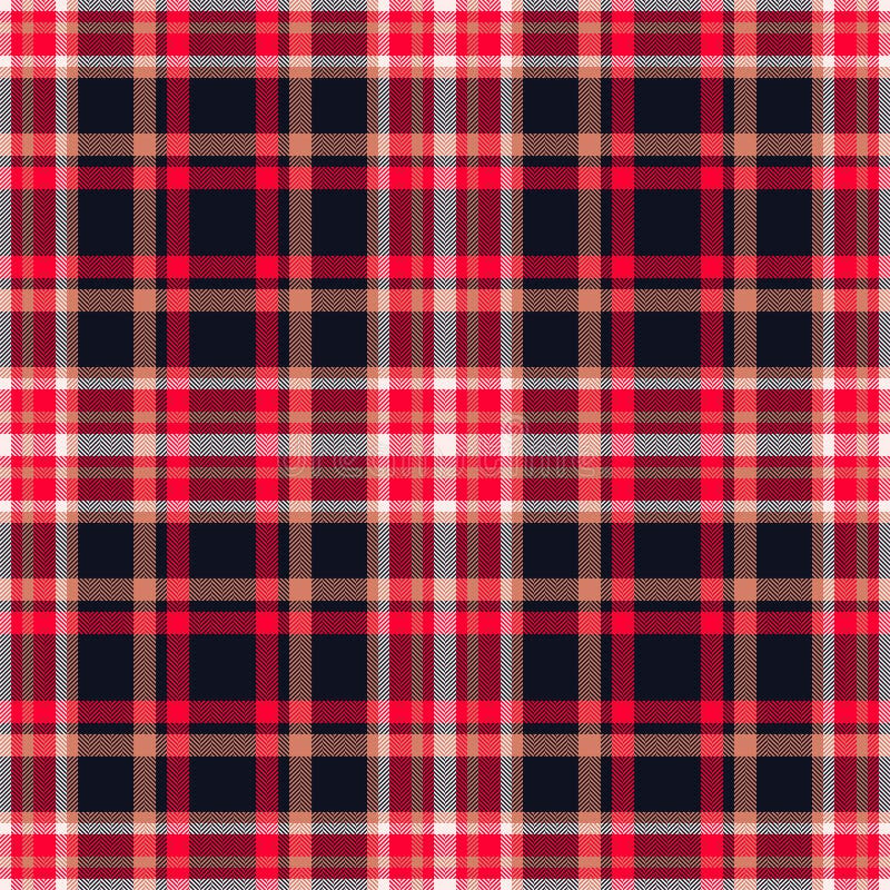 Plaid Seamless Pattern in Red. Check Fabric Texture Stock Vector ...