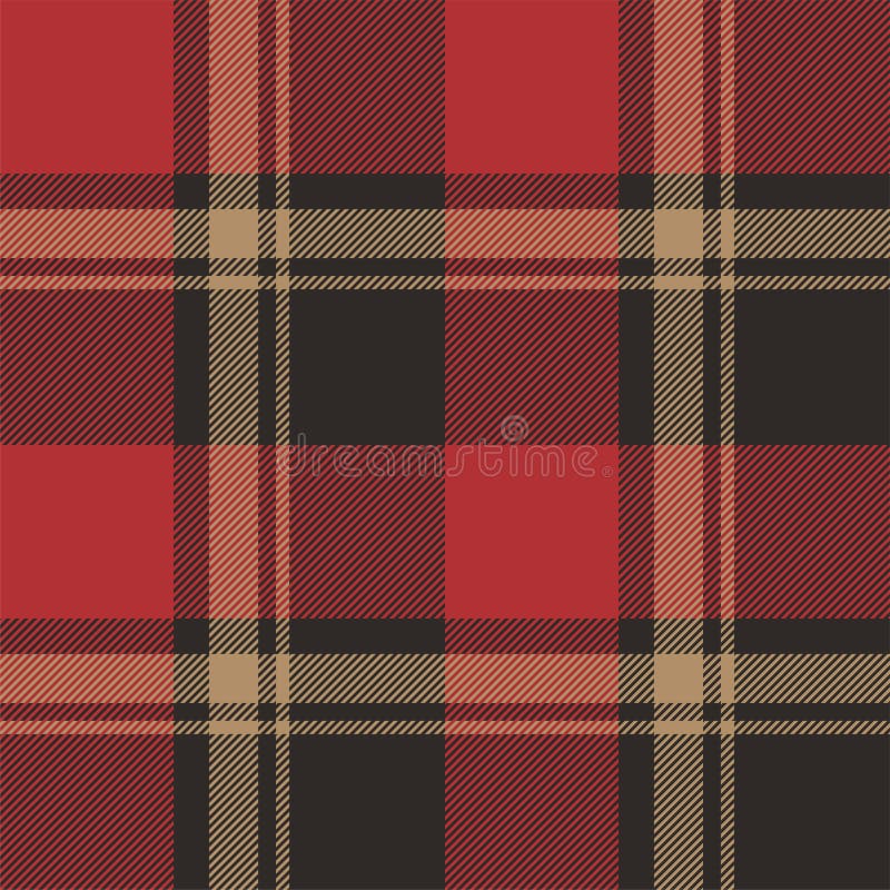 Plaid Seamless Pattern in Red. Check Fabric Texture Stock Vector ...