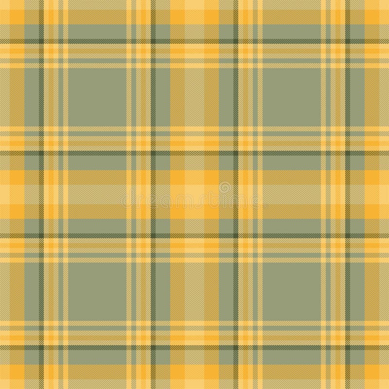Plaid Seamless Pattern in Yellow. Check Fabric Texture Stock Vector ...