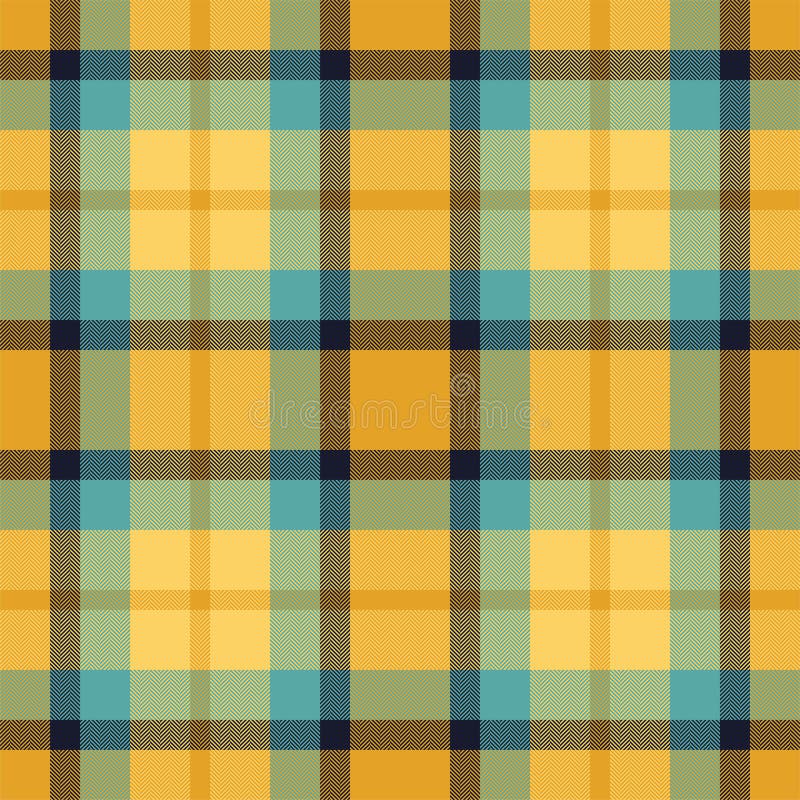 Plaid Seamless Pattern in Yellow. Check Fabric Texture Stock Vector ...