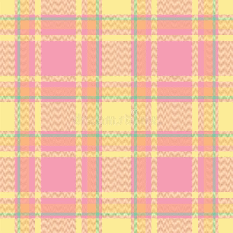 Plaid Seamless Pattern in Yellow. Check Fabric Texture Stock Vector ...