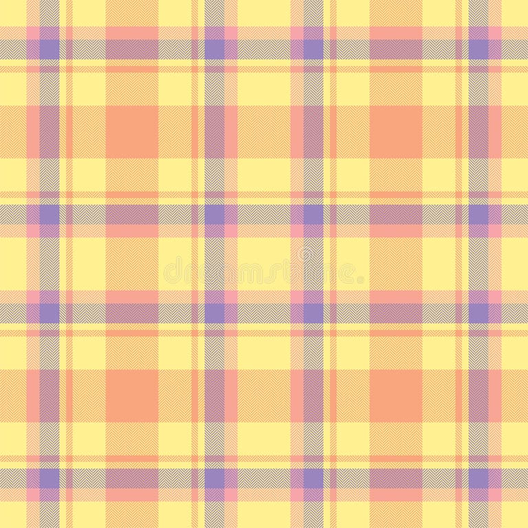 Plaid Seamless Pattern in Yellow. Check Fabric Texture Stock Vector ...