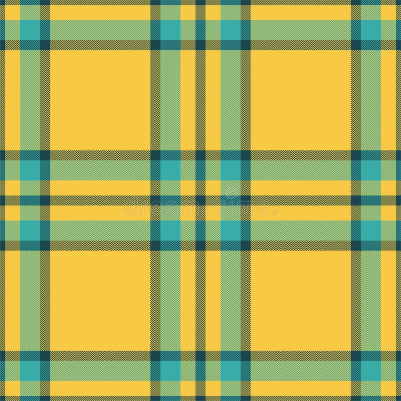 Plaid Seamless Pattern in Yellow. Check Fabric Texture Stock Vector ...