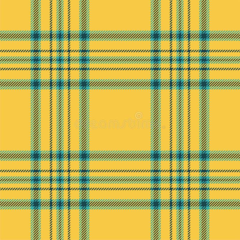 Plaid Seamless Pattern in Yellow. Check Fabric Texture Stock Vector ...