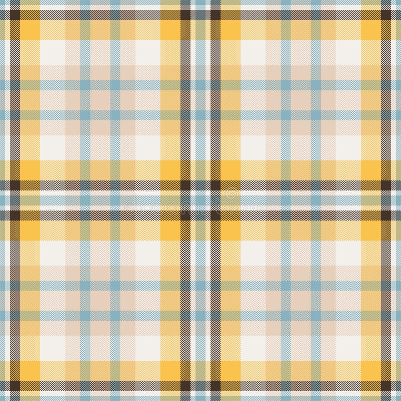 Plaid Seamless Pattern in Yellow. Check Fabric Texture Stock Vector ...
