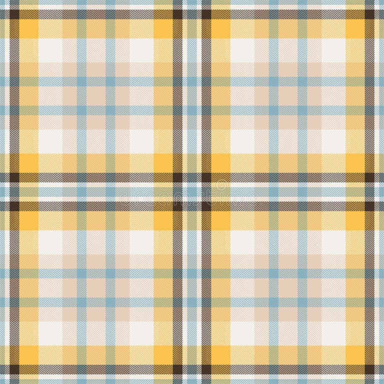 Plaid Seamless Pattern in Yellow. Check Fabric Texture Stock Vector ...