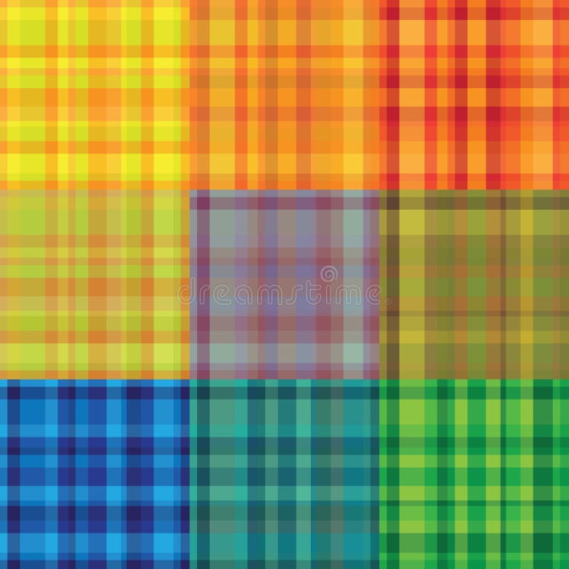 Plaid Seamless Retro Patterns Stock Vector - Illustration of abstract ...