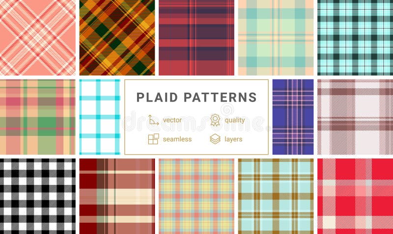 A Plaid Textile Set with Striped and Check Patterns, Perfect for Rustic ...