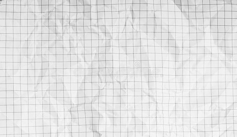 Plaid Texture Crumpled White Paper Sheet Chequered Background Stock ...