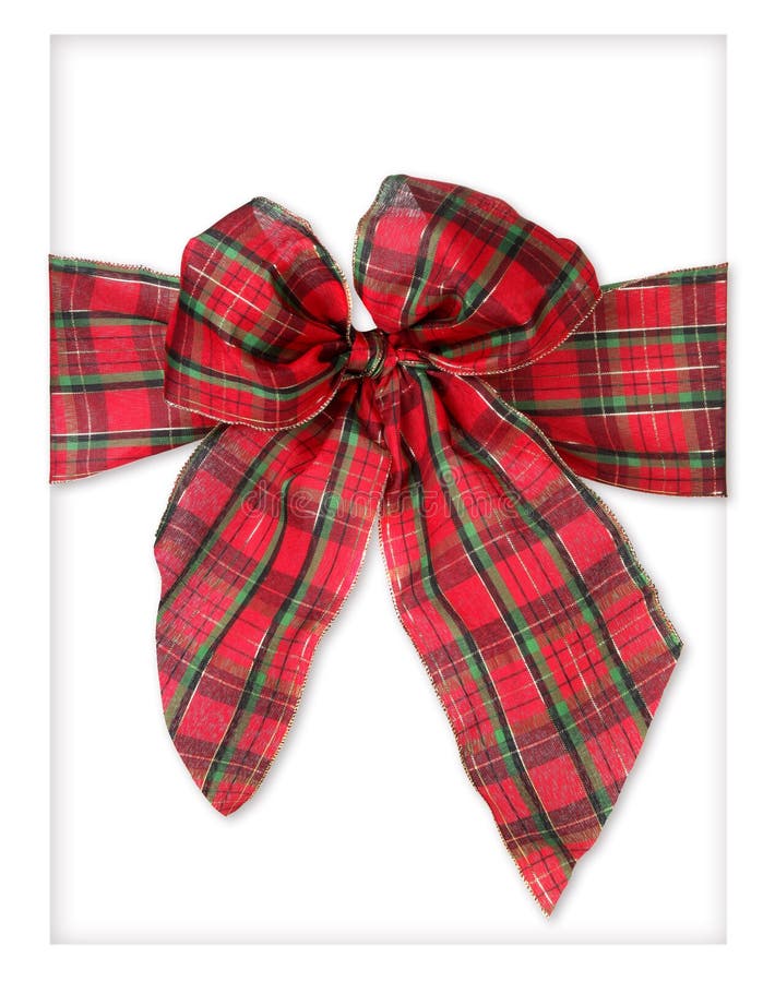 Plaid Xmas Package Bow stock photo. Image of white, party - 12057780